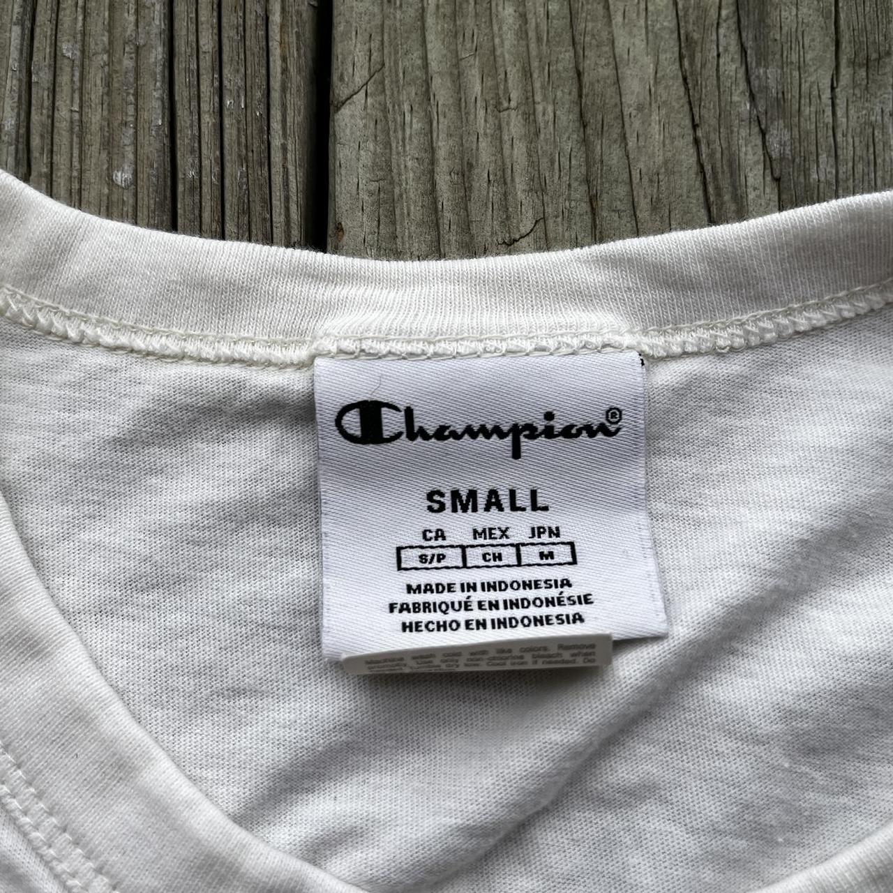 Champion Authentic White Embroidered Logo Short... - Depop