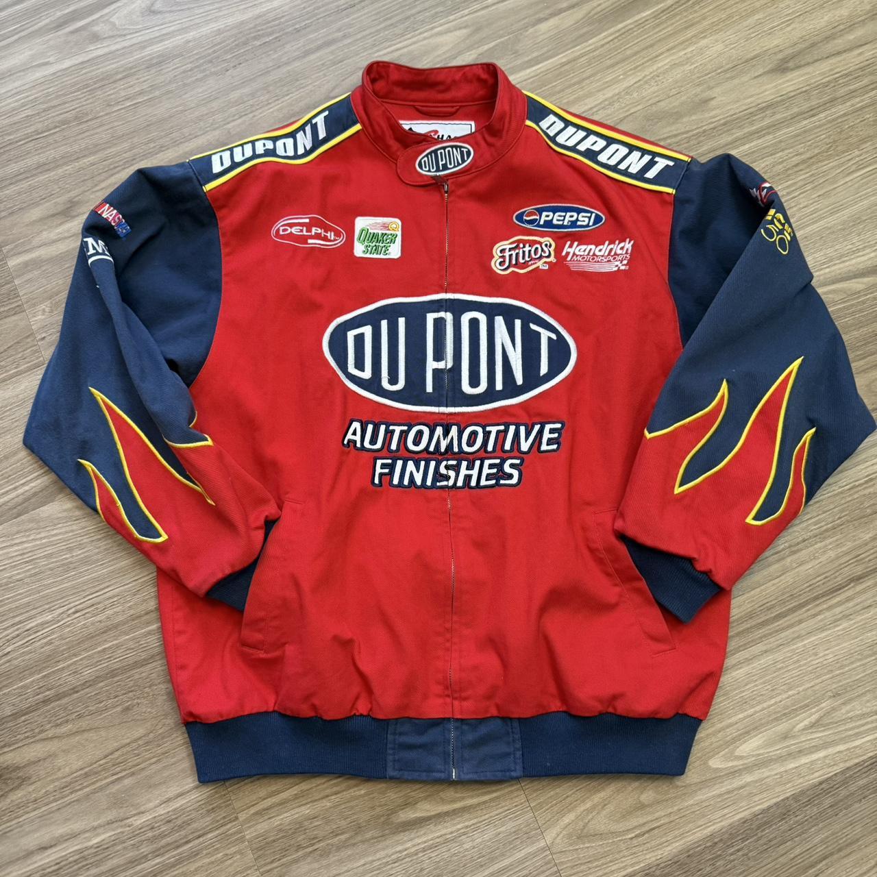 Vintage 2000s red & blue racing jacket racing 25 x... | Depop