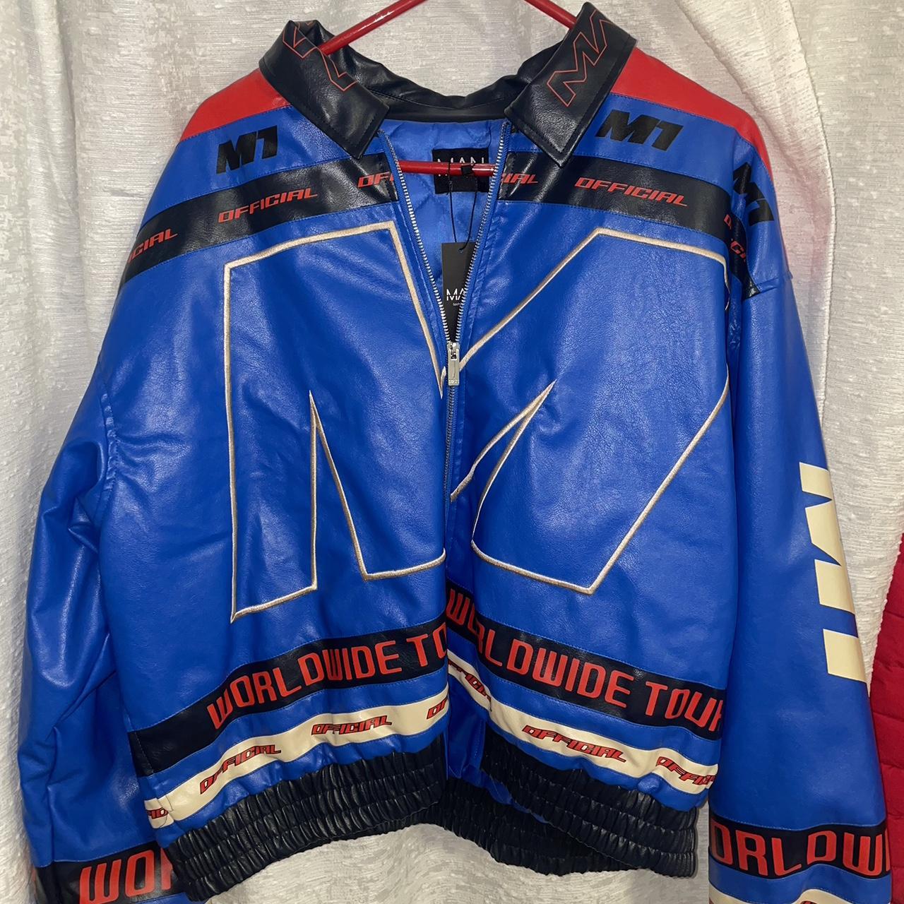 Large Boohoo Man Biker Jacket - Depop