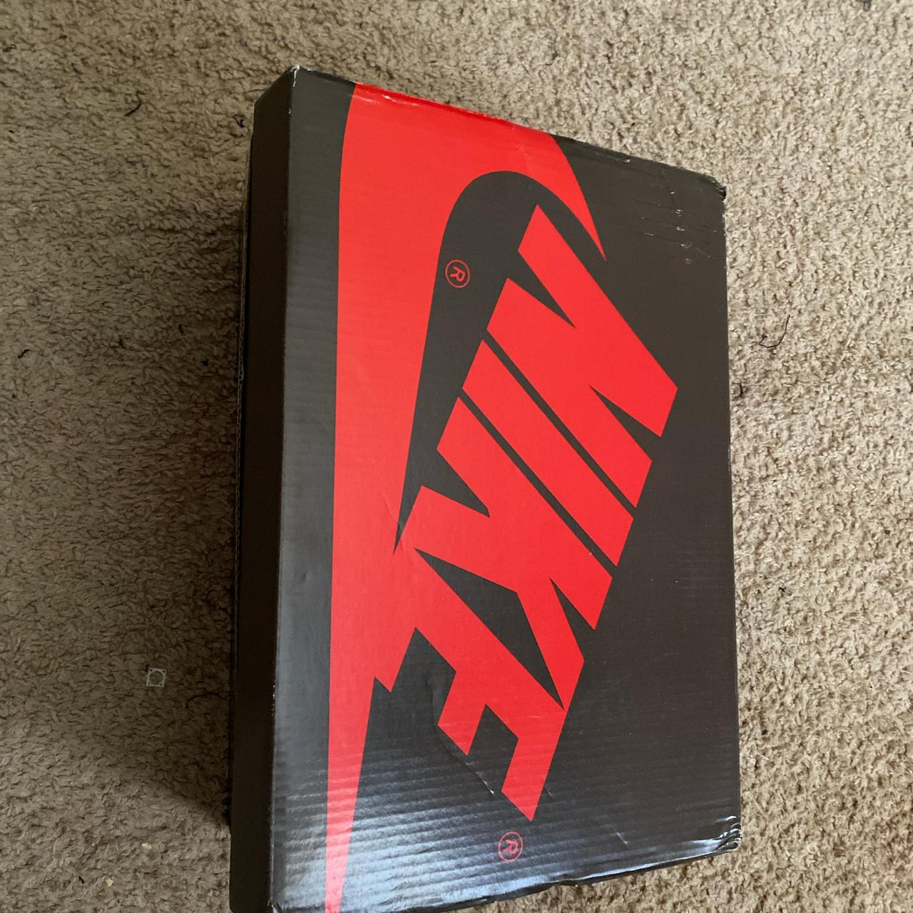 travis scott dark mocha dunks with box w red green... - Depop