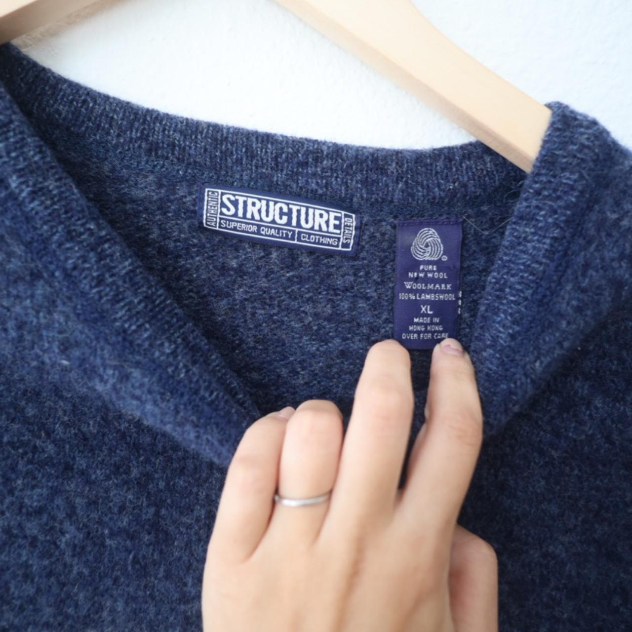 Vintage Structure Wool Sweater Chest (pit to pit)... - Depop