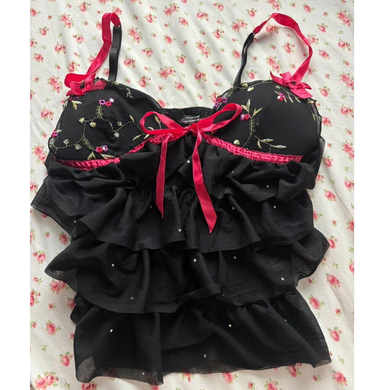 Victorious secret ruffle design with gems and... | Depop