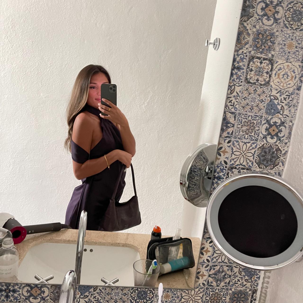 AIDA NIGHT SHADE ASYMMETRIC WRAP NECK DRESS HOUSE OF... - Depop