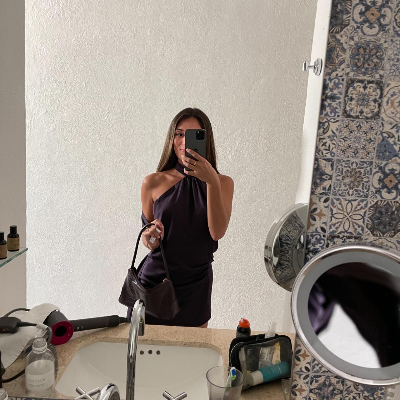 AIDA NIGHT SHADE ASYMMETRIC WRAP NECK DRESS HOUSE OF... - Depop