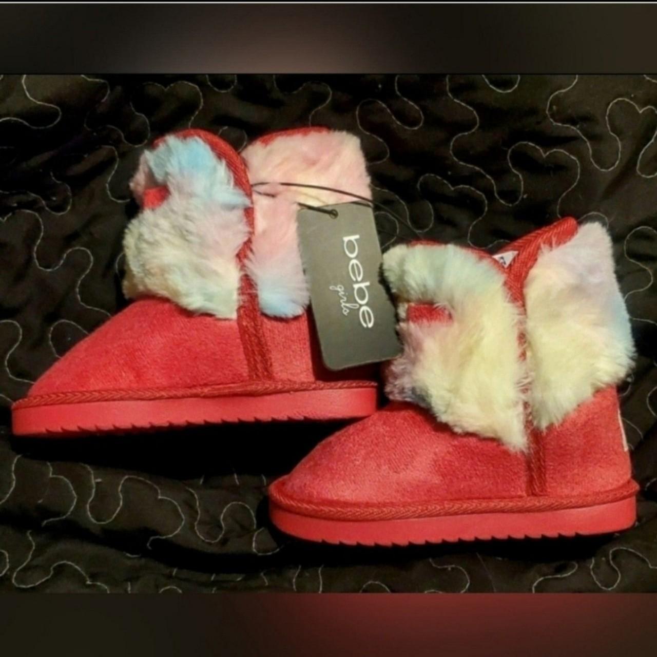 NWT Girl's Bebe Faux Fur Tie Dye boots. Size Toddler... - Depop