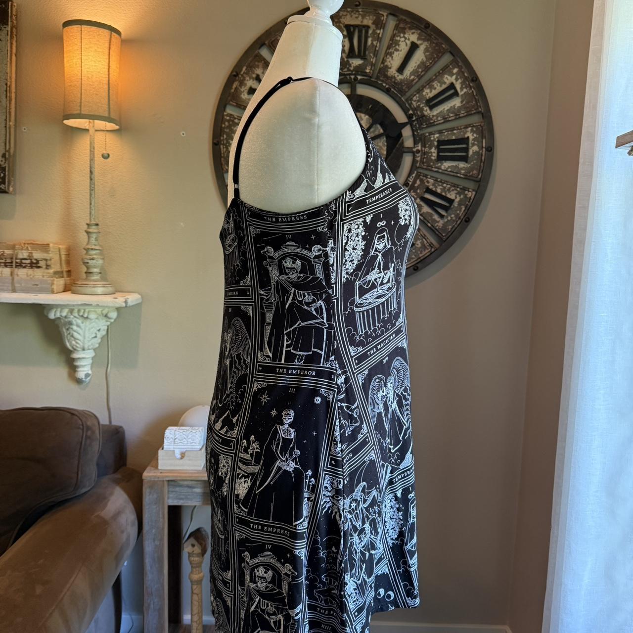 Killstar black and white Tarot card skater dress.... | Depop