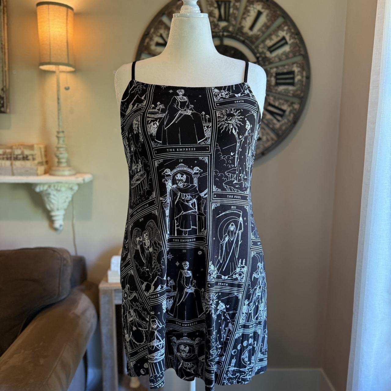 Killstar black and white Tarot card skater dress.... | Depop