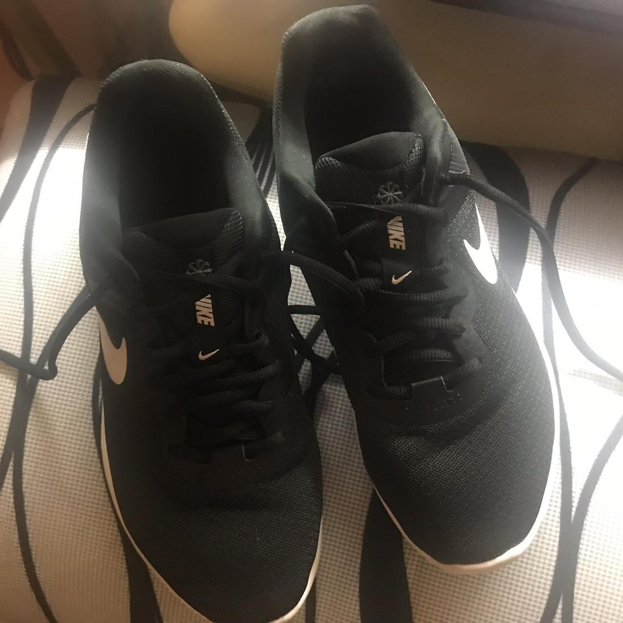 Black & White Nikes Size 9.5 Woman’s Running... - Depop