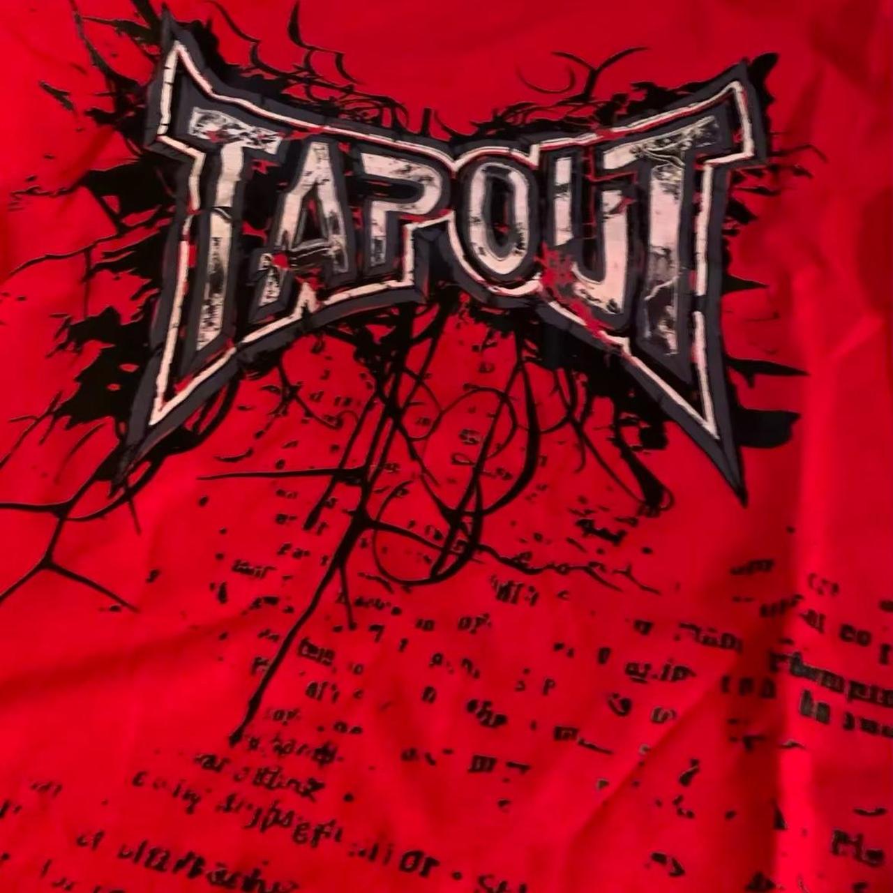 Red and black Tapout long sleeve shirt #skater #emo... | Depop