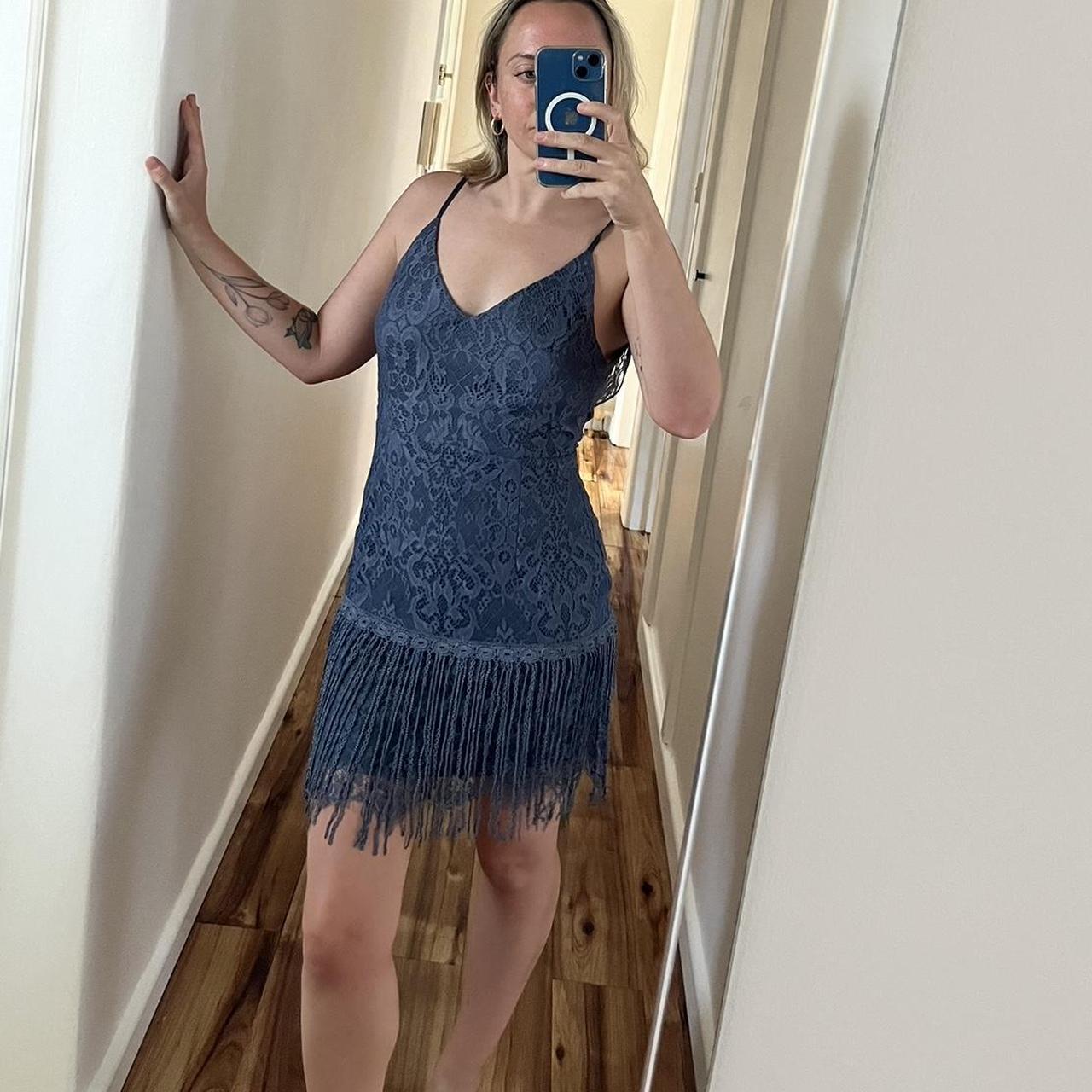 Two Sisters the Label, blue flapper style dress - Depop