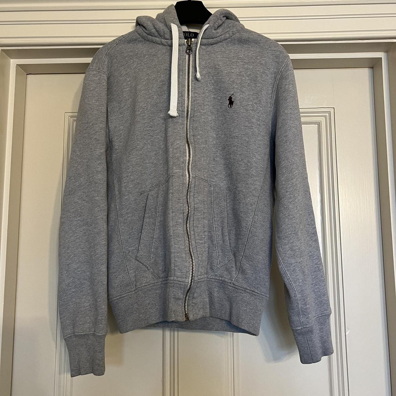 Polo Ralph Lauren grey zip up hoodie Grey with hood... - Depop