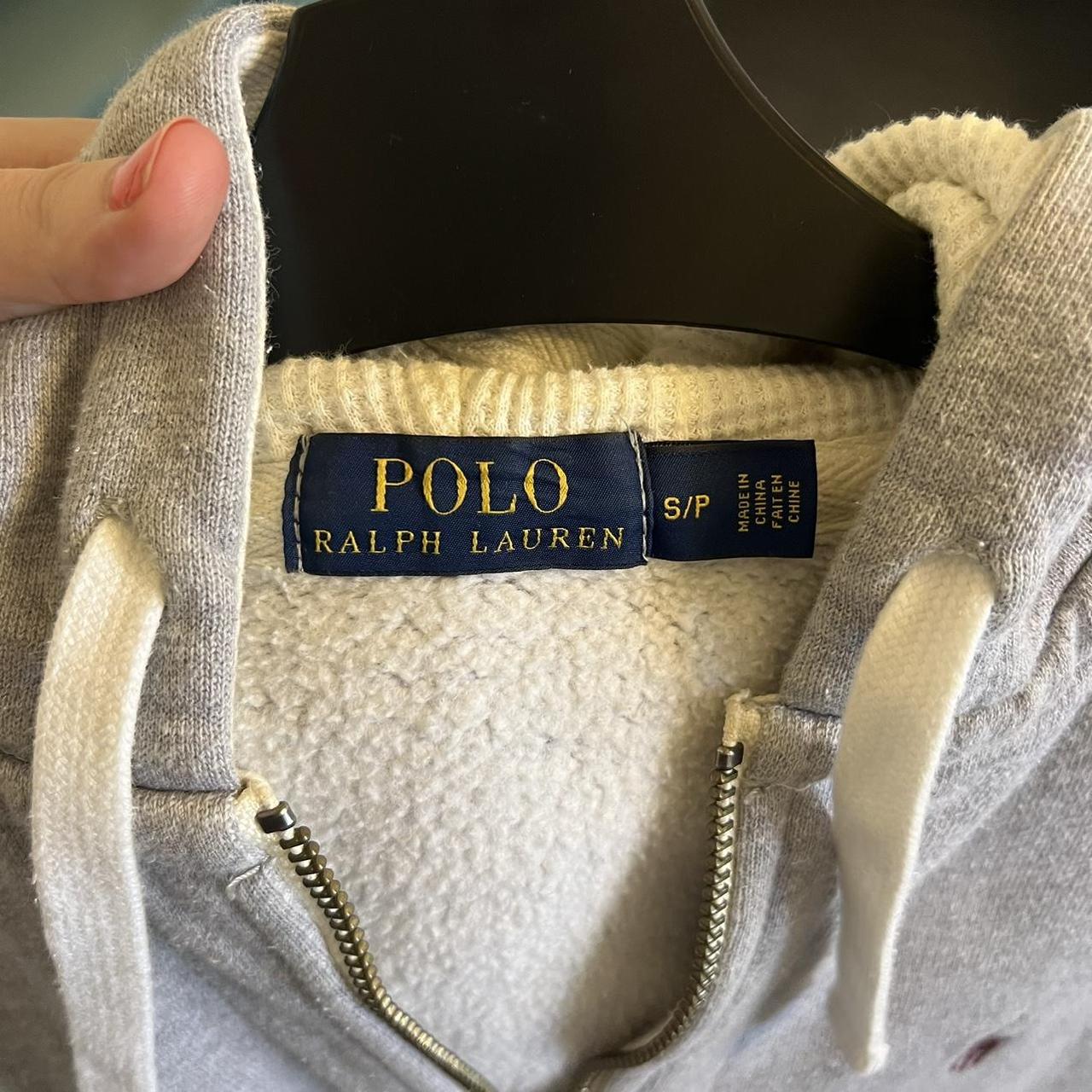 Polo Ralph Lauren grey zip up hoodie Grey with hood... - Depop