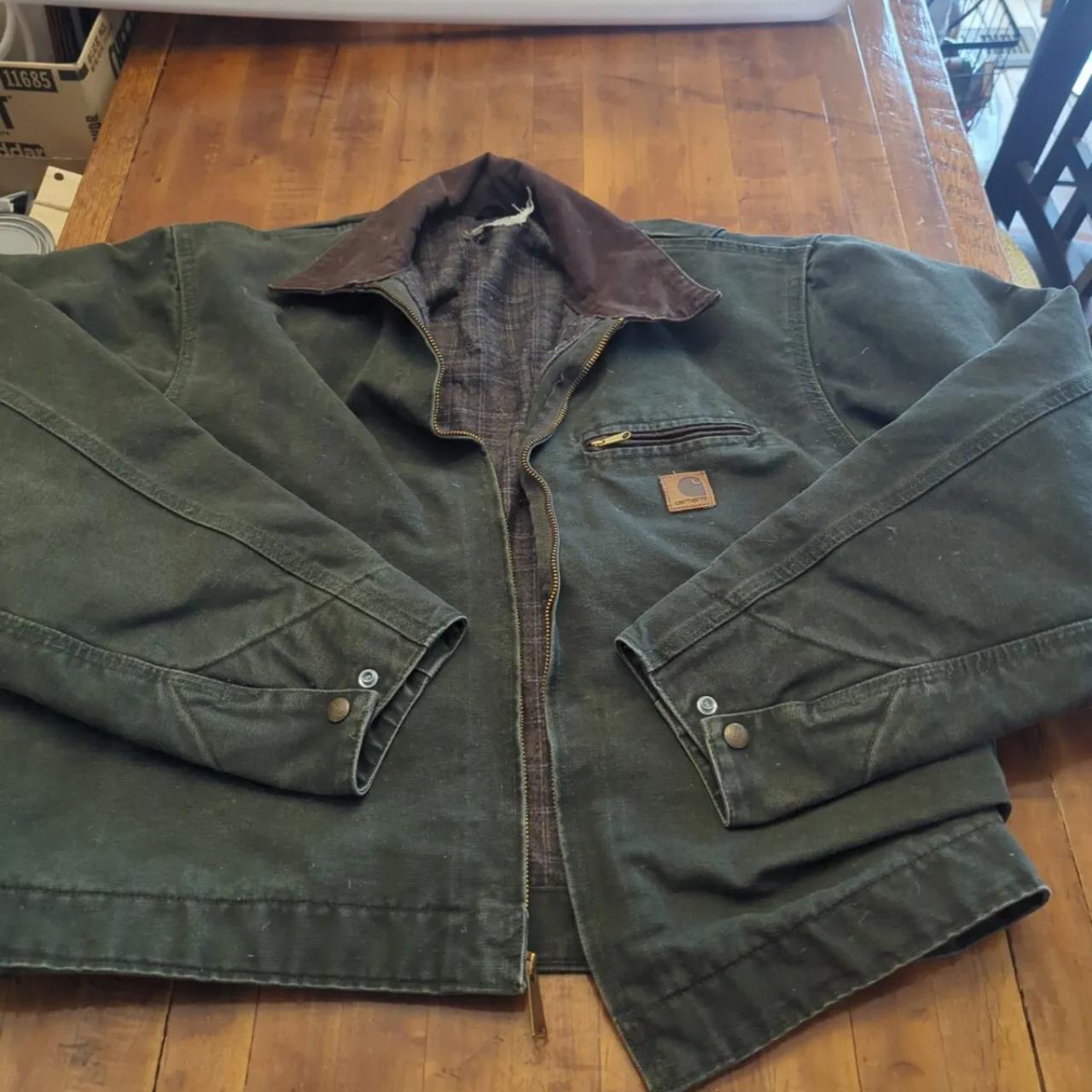 CARHARTT DETROIT BLANKET LINED JACKET Moss Green Mex... - Depop