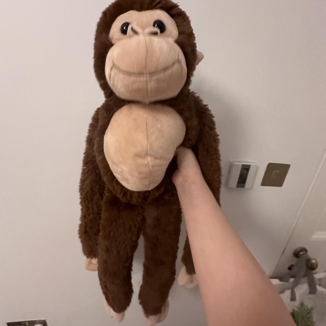 Monkey teddy with Velcro hands and feet - Depop