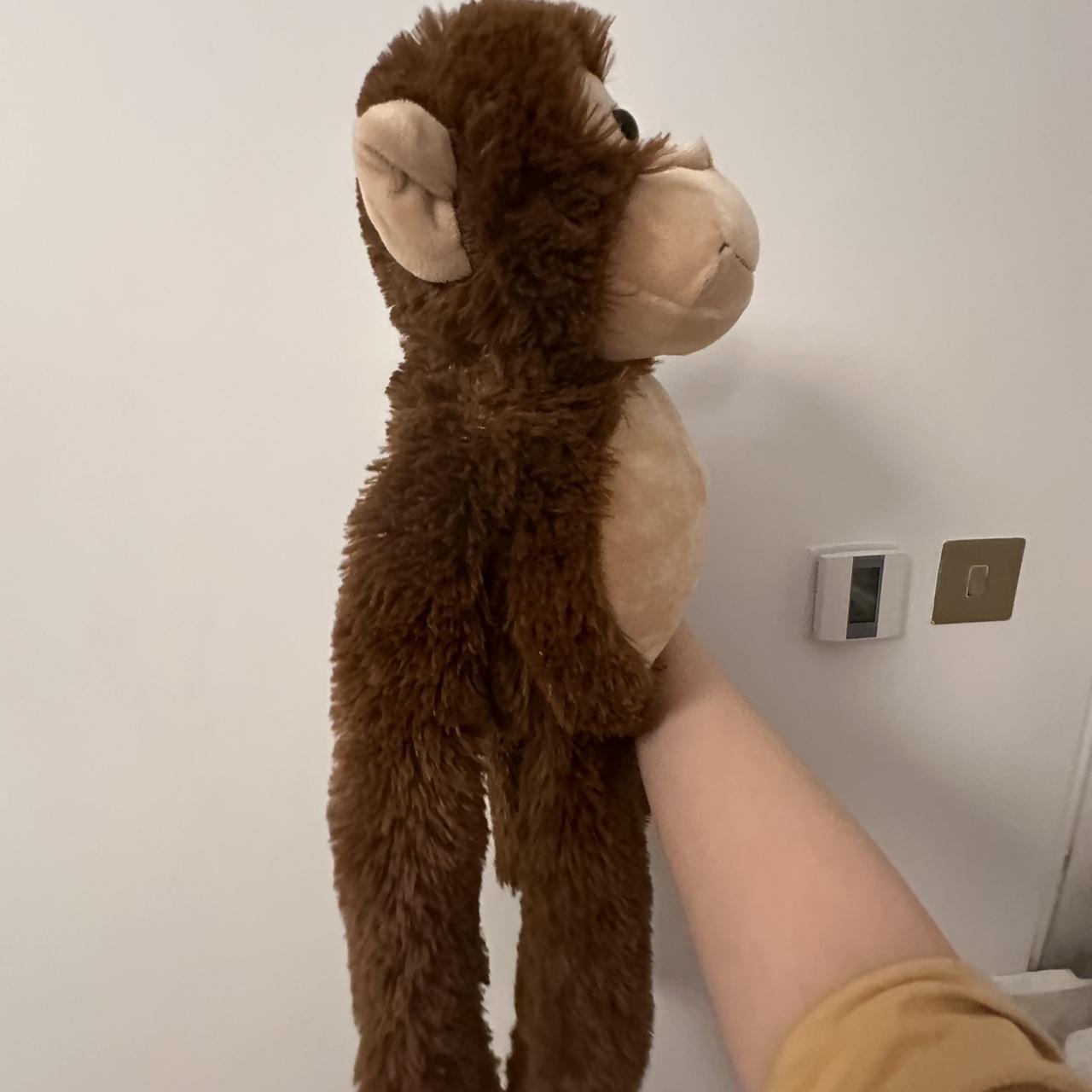 Monkey teddy with Velcro hands and feet - Depop