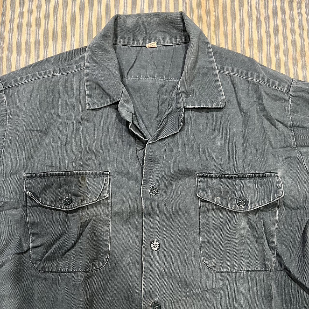Vintage 1950s / 1960s work shirt with great wear on... - Depop