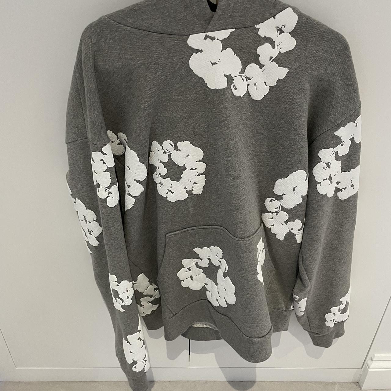 Denim Tears Grey all over wreath hoodie SIZE UK... - Depop