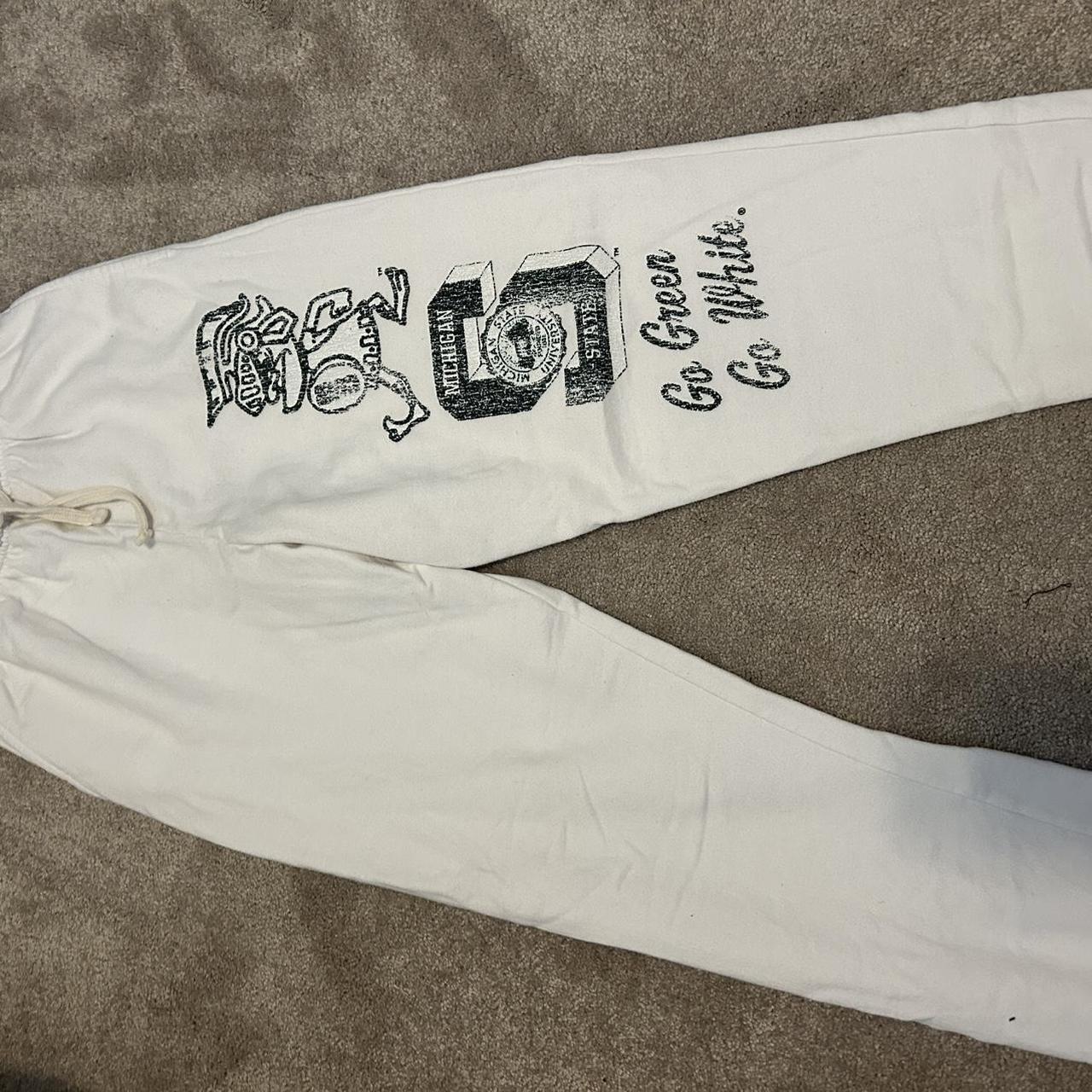White and green Michigan State sweatpants #Gamecocks | Depop