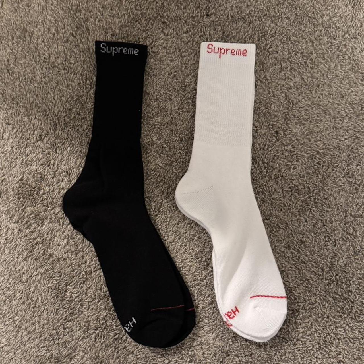 Supreme Socks (Singles not a pack) $15 Black And... - Depop