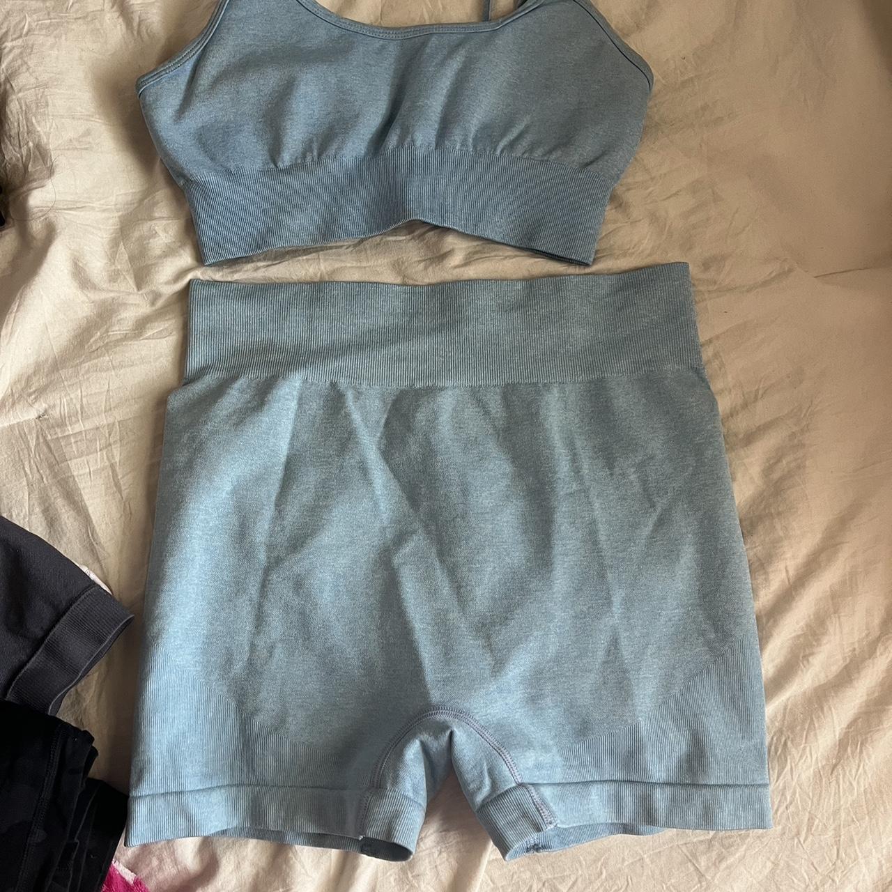 bright blue workout set so cute!!! - Depop