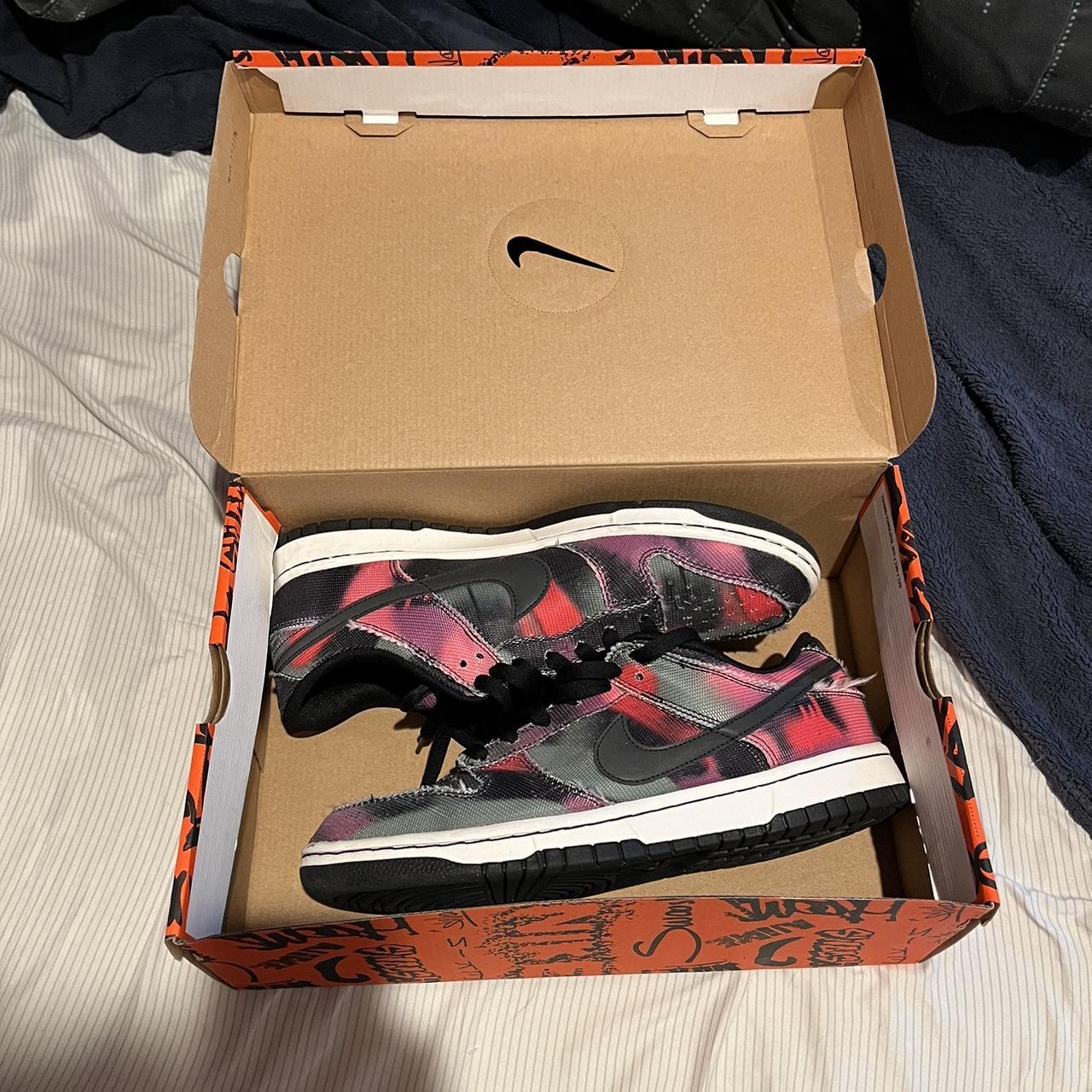 Multi color paint splatter dunks size 11 | Depop