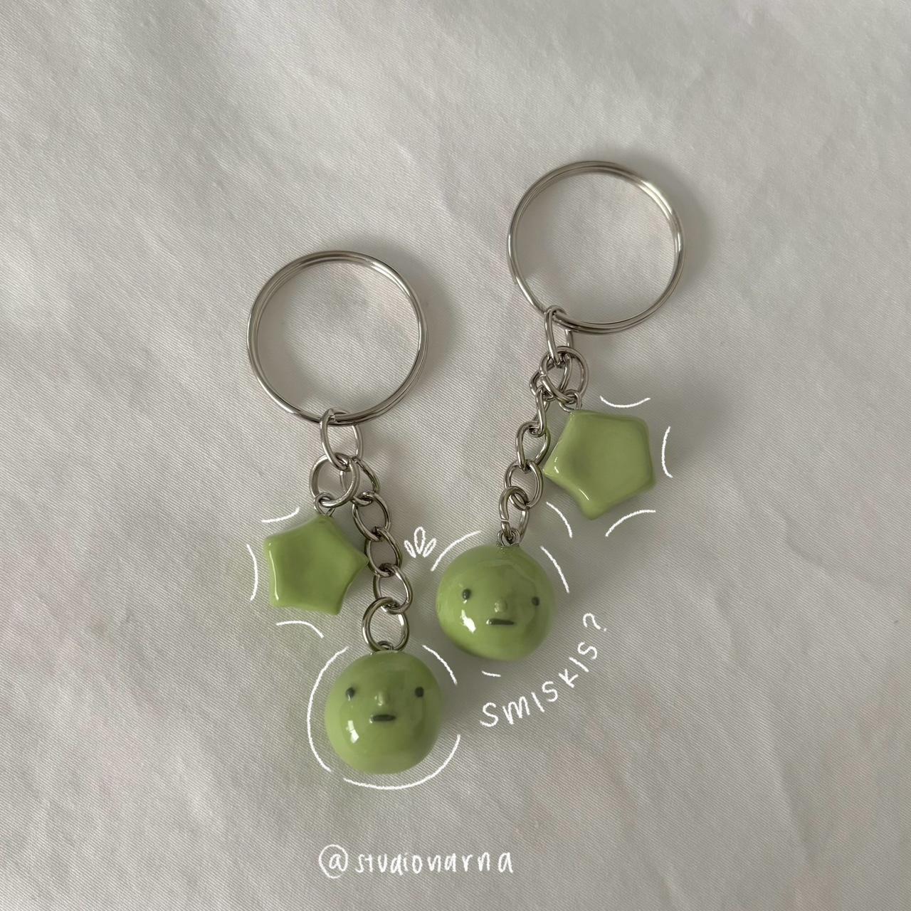 Handmade smiski polymer clay keychain #smiski... - Depop