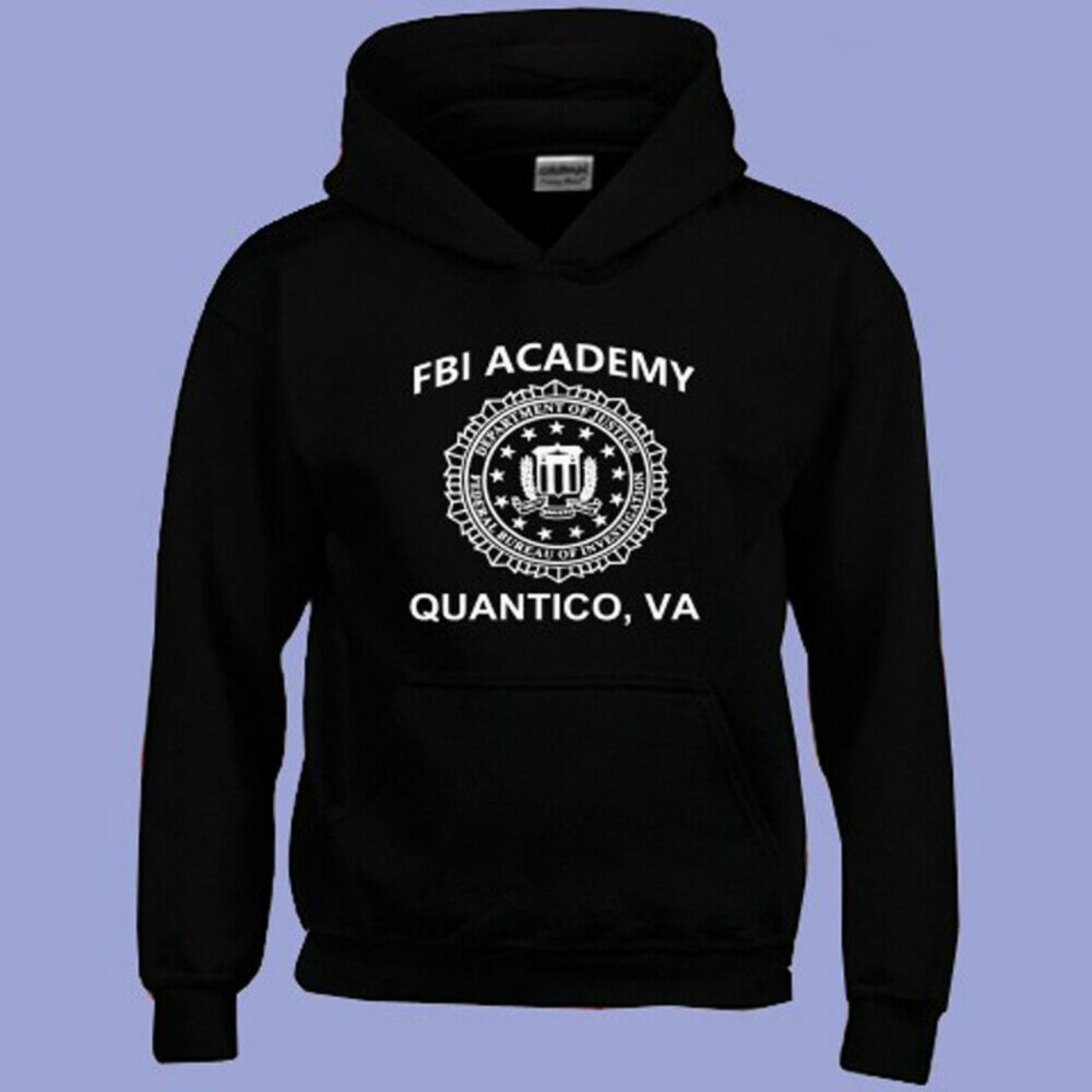 FBI Academy Quantico VA Men's Black Hoodie... - Depop