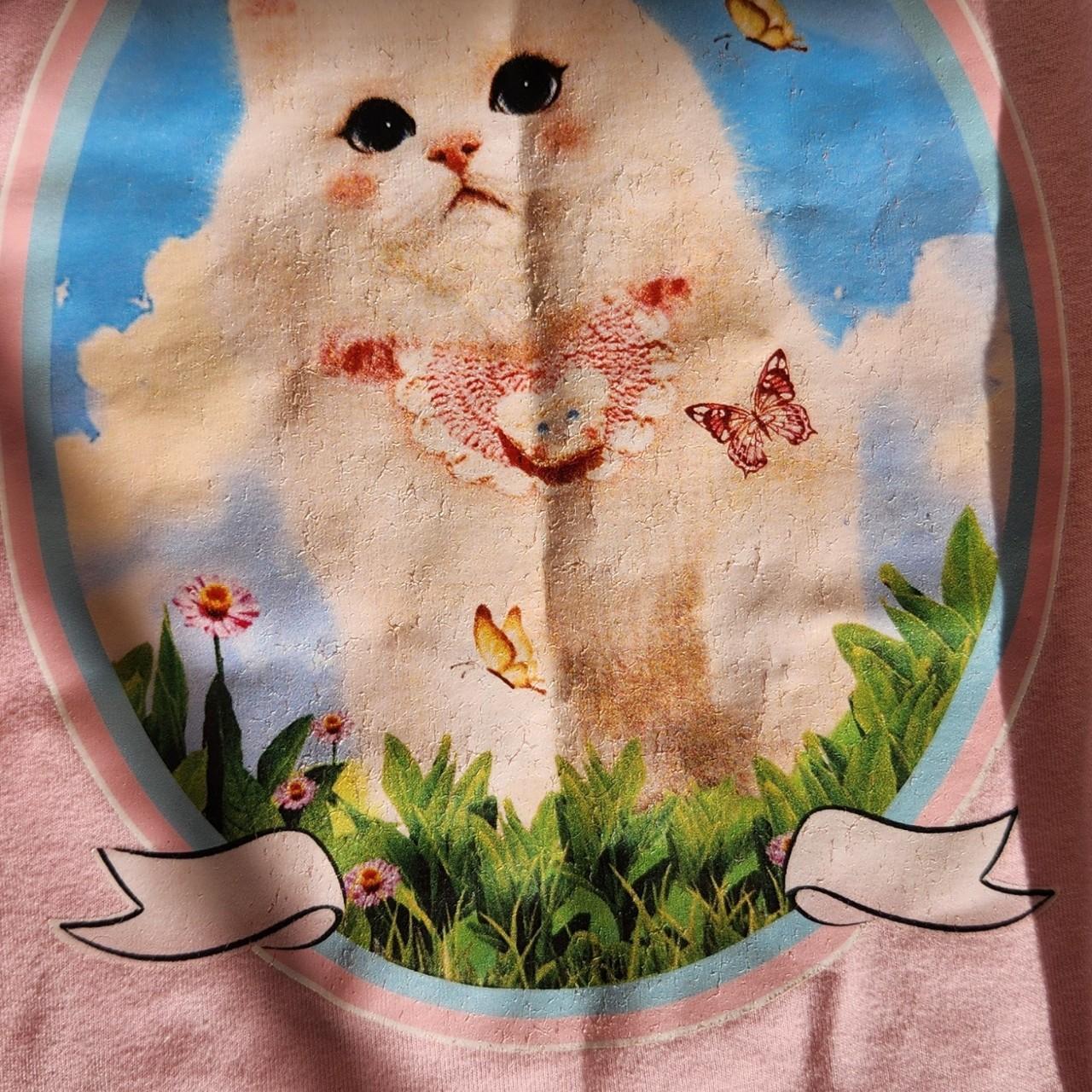 Pink cat shirt #pink #shirt #cat #cute #croptop - Depop