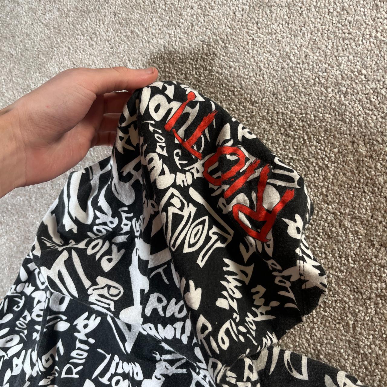 Vintage Y2K Paramore Riot Full Zip Up Thin Shirt... - Depop