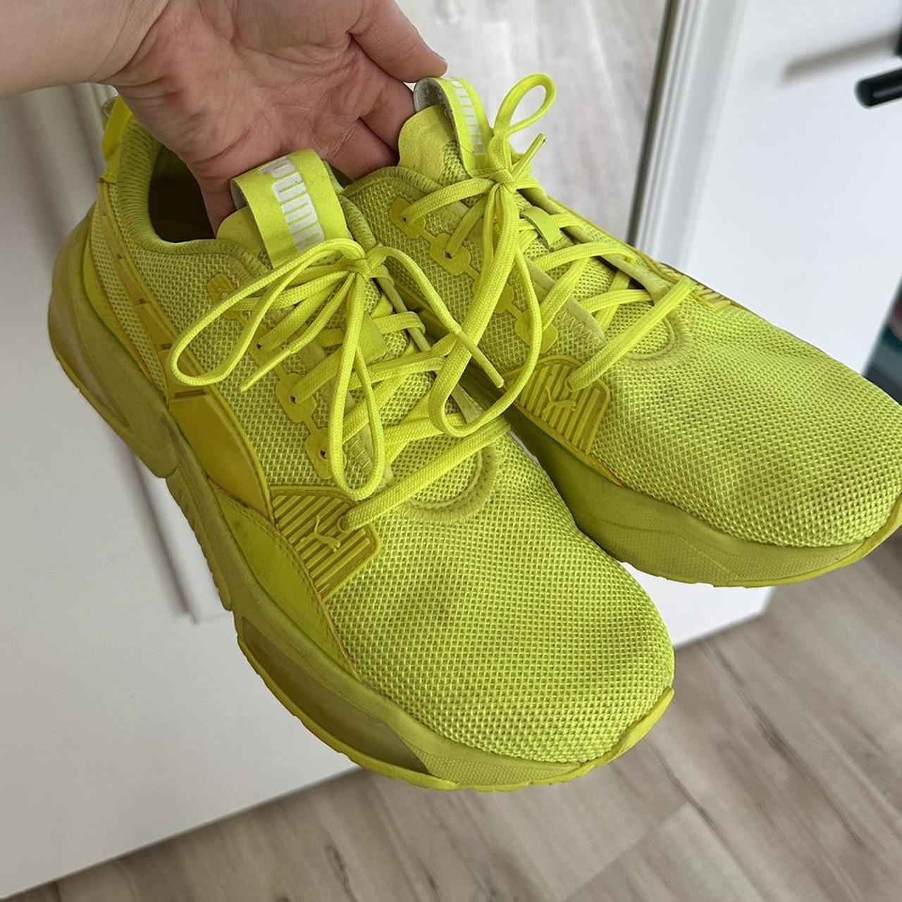 Neon Puma running shoes. - Depop
