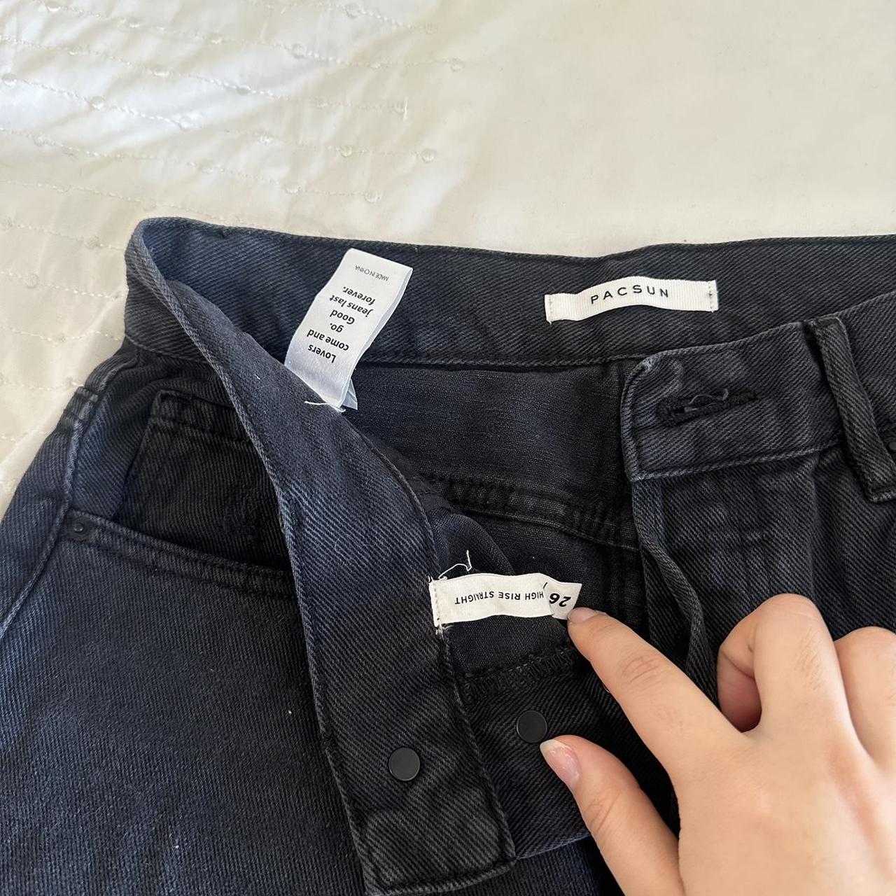 Pacsun Black High Waisted Straight Leg Jeans -... - Depop