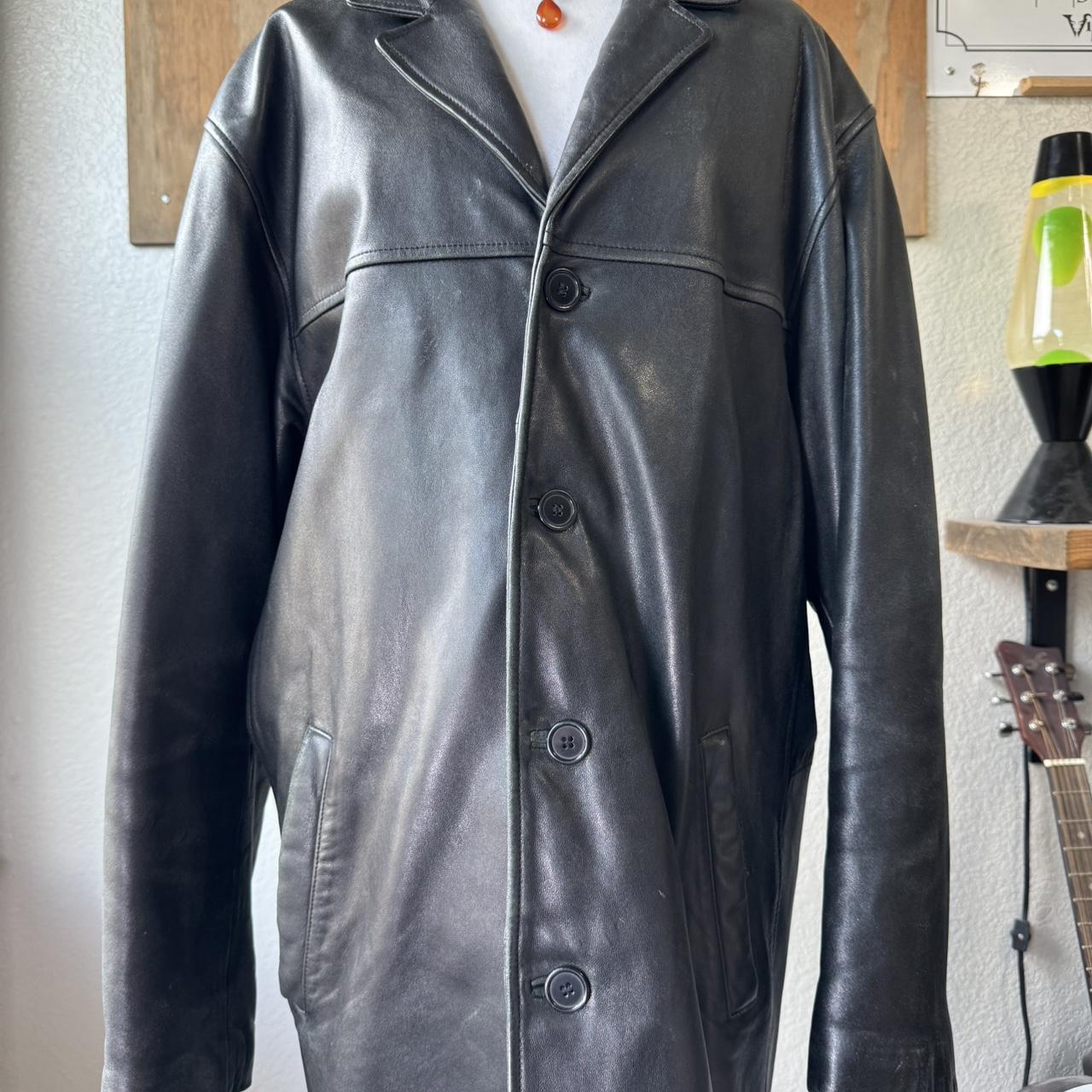 RBM Outdoor Collection Black leather jacket with a... | Depop