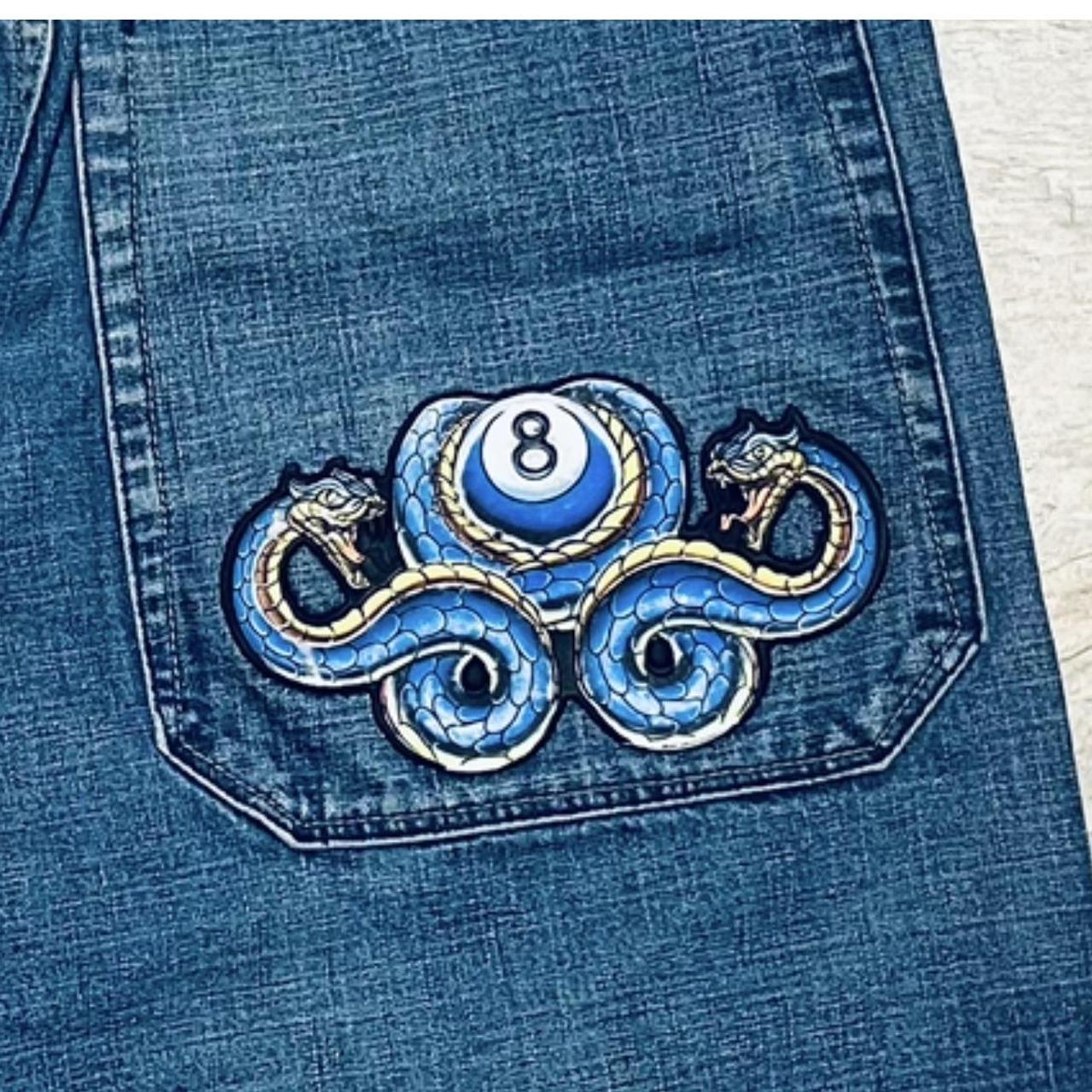 🔥JNCO SNAKE 8 BALLS JORTS🔥 ️ Size: 32” 📏 ️ Deep... - Depop