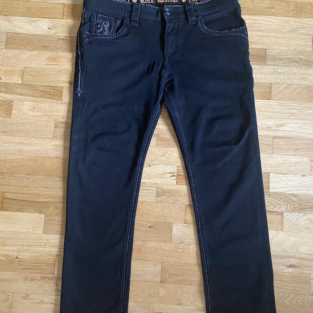Men’s black Rock Revival pants Straight Rishi fit... - Depop