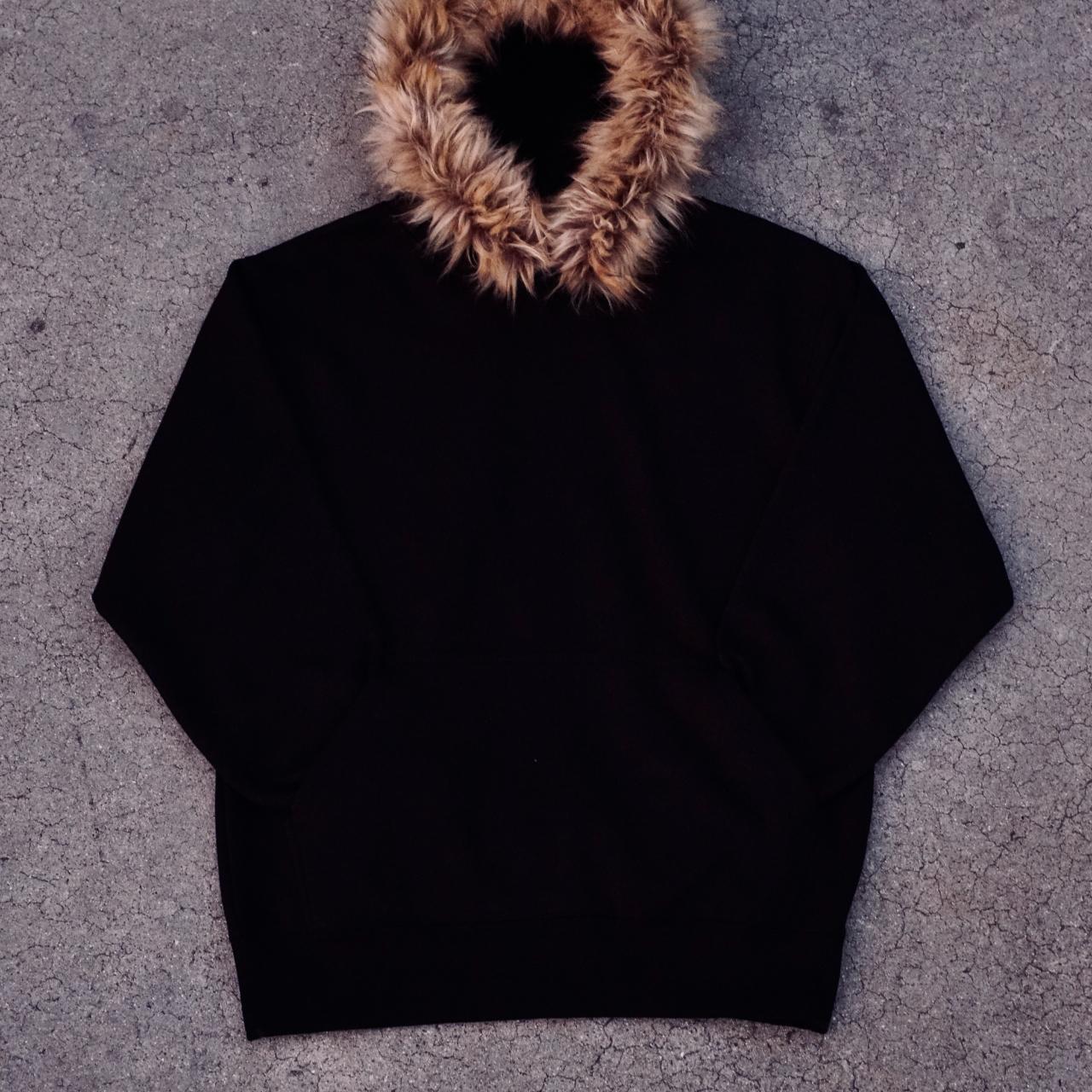 FAUX FUR TRIM HOODIE FUR HOODIE -HEAVYWEIGHT... - Depop