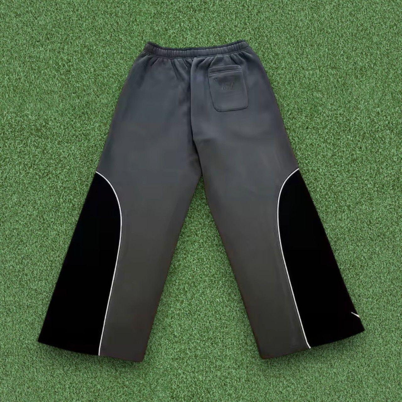 Vintage 001 Graphic Sweatpants Grey Black Cursive... | Depop