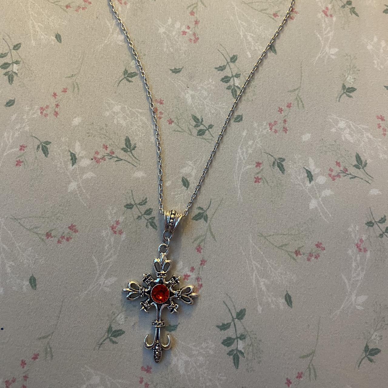 Y2k Vintage Cross Necklace 🖤🔗 #Y2k #Jewelry #Cross... - Depop