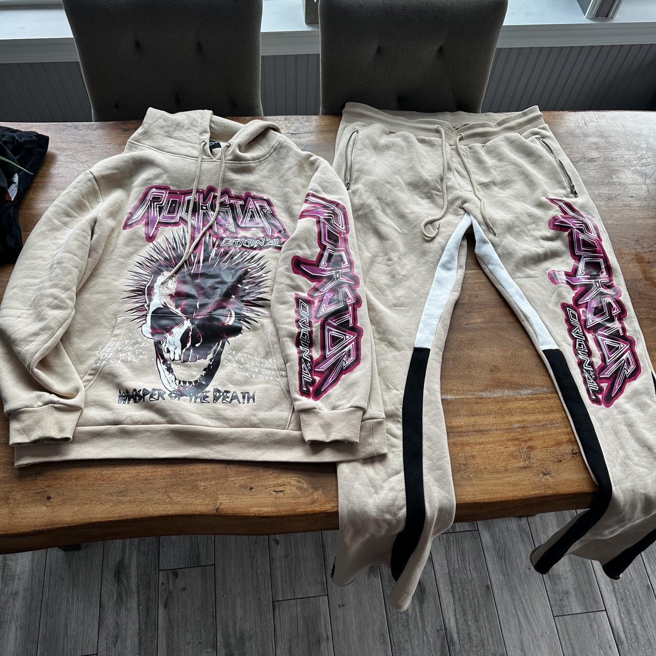 Rockstar tracksuit flared pants matching set - Depop