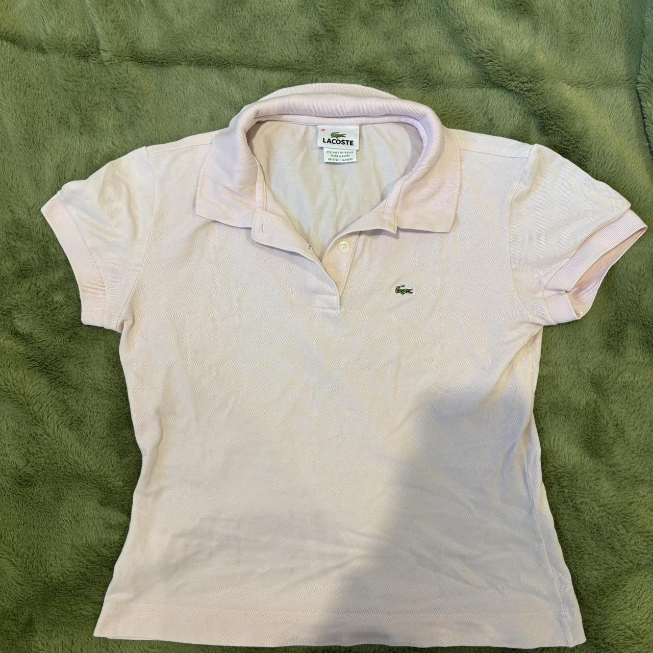 Pink Lacoste Polo shirt 🩷 Features - natural... | Depop