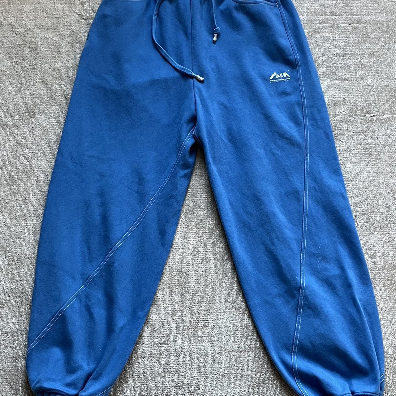 Ader Error Blue Oversized Track Pants - Depop