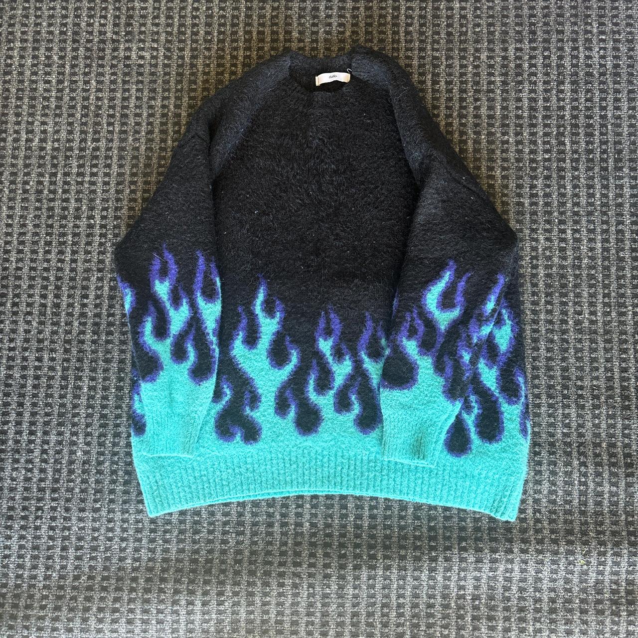 Blue Flame Sweater Super sick blue flame sweater... - Depop
