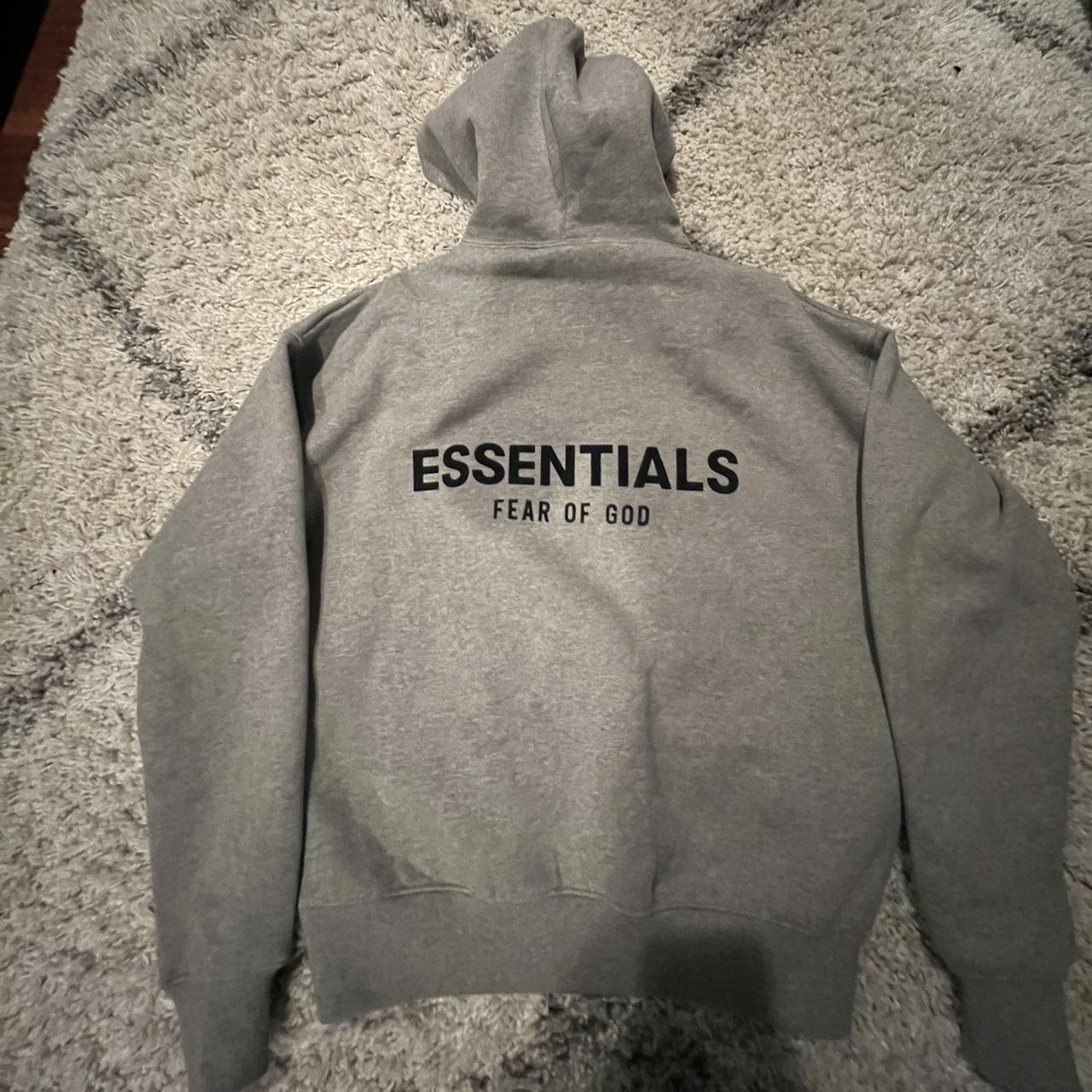 Essentials fear of god dark oatmeal hoodie - Depop
