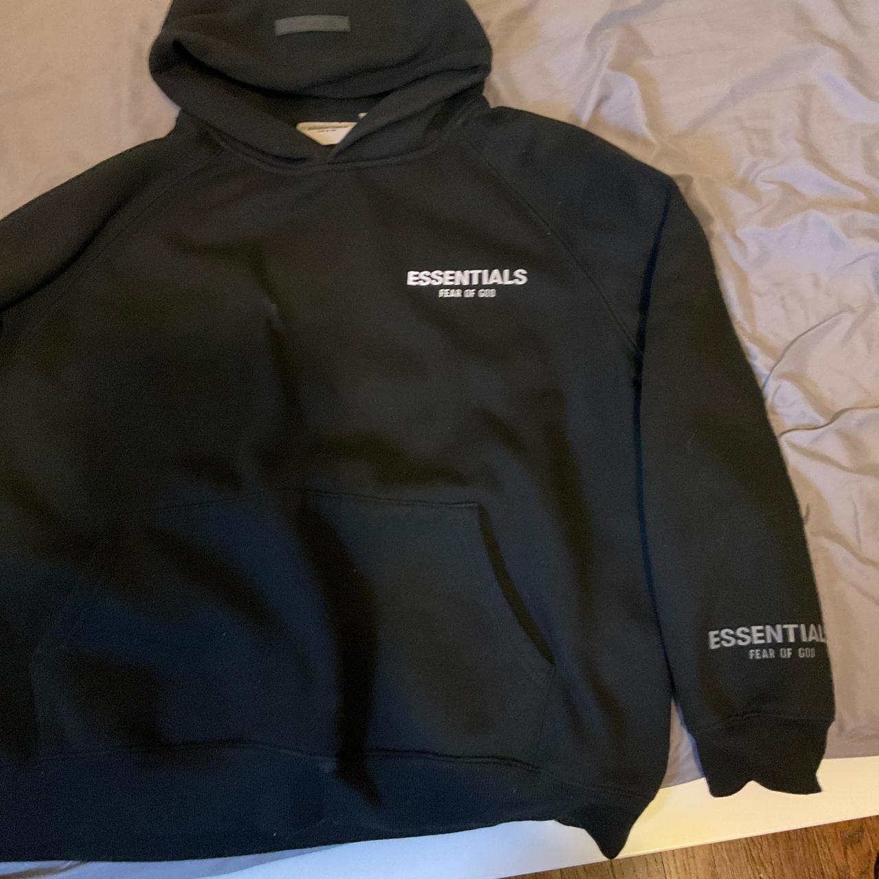 Fear of God black Essentials hoodie - Depop
