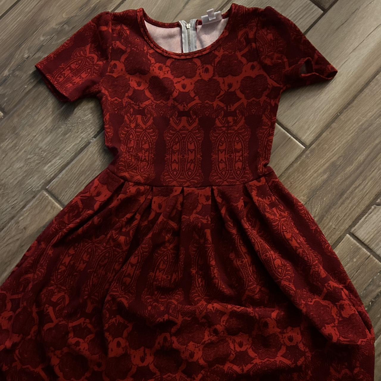 Red pattern dress xxs but it’s actually fits like a... - Depop