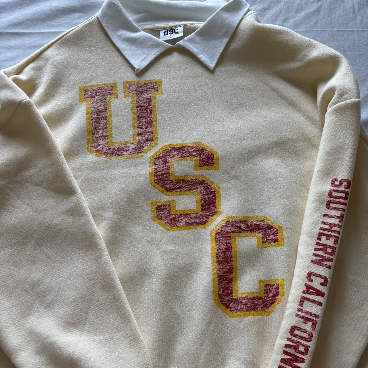 medium USC sweatshirt w collar beautiful lettering... - Depop