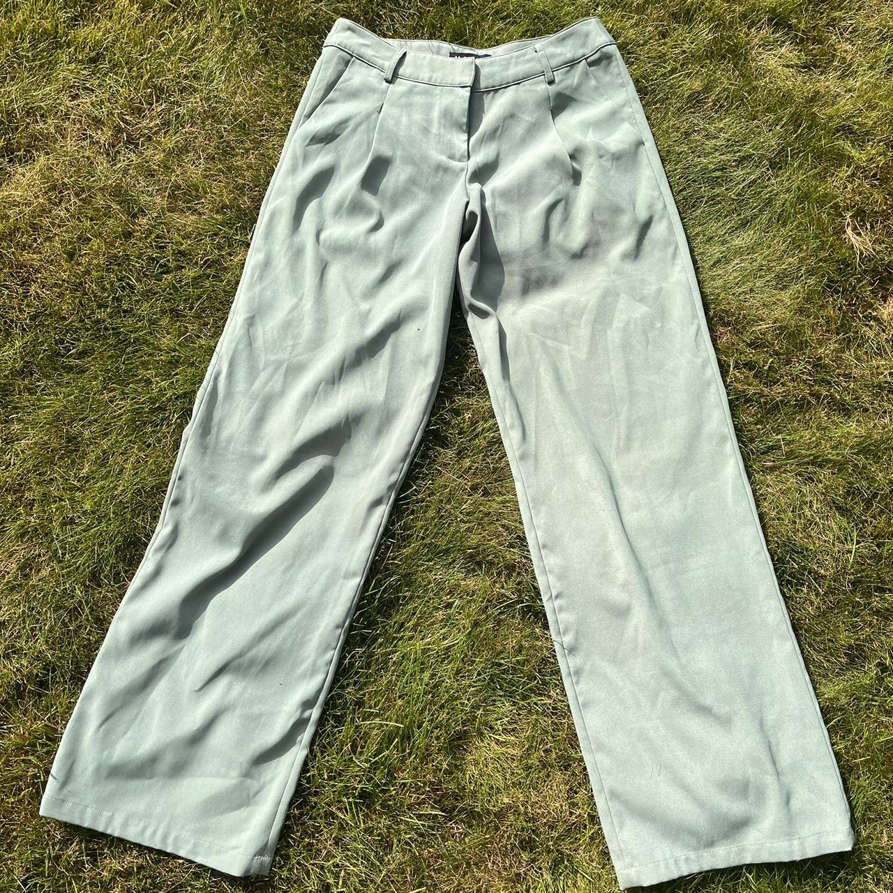 Gorgeous Motel sage green suit wide fitting suit... - Depop