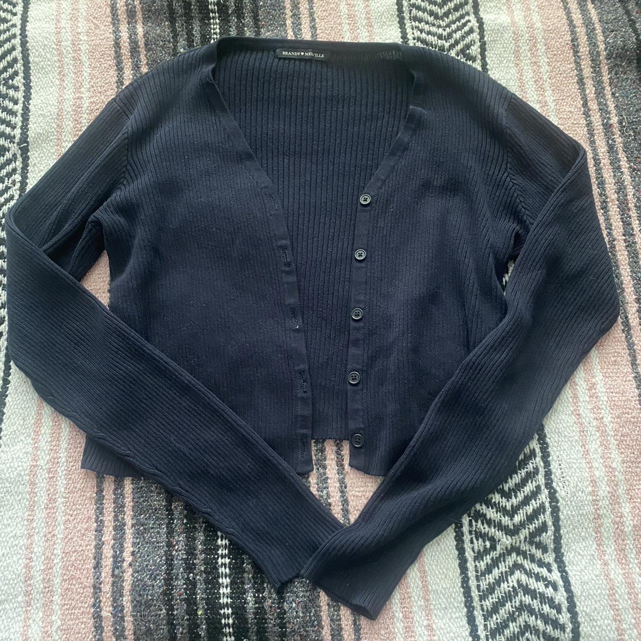 navy blue brandy melville cardigan - Depop