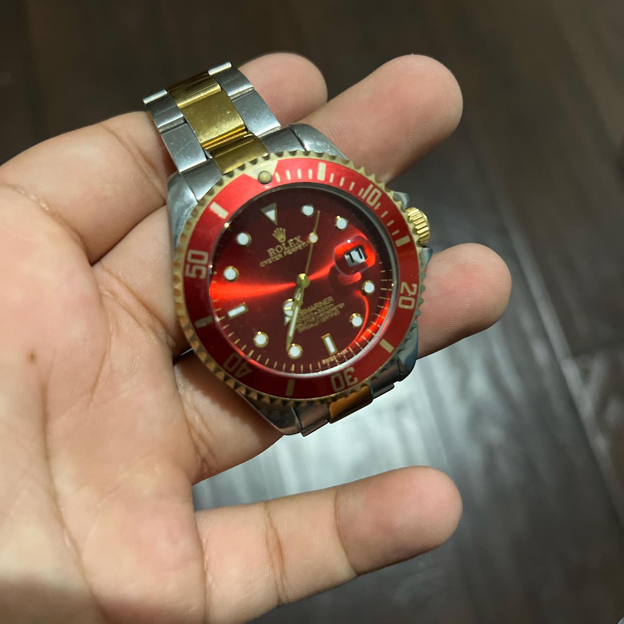 red rollie submariner swiss made - Depop
