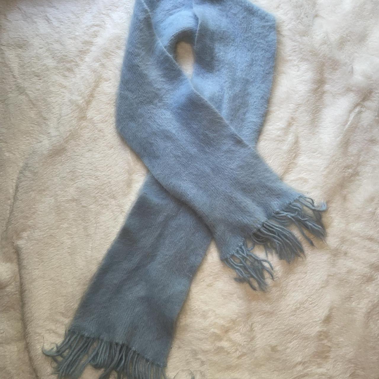 Blue fuzzy scarf. Very soft and warm! ｡˚Size:... - Depop