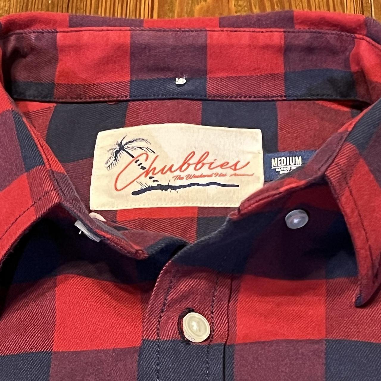 Chubbies The Slumberjack Flannel Shirt in Red 98%... - Depop